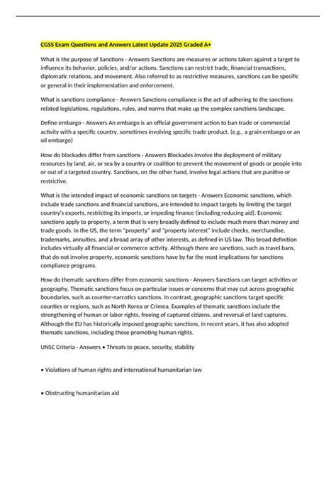 Cgss Exam Questions And Answers Latest Update 2025 Graded A Cgss Stuvia Us