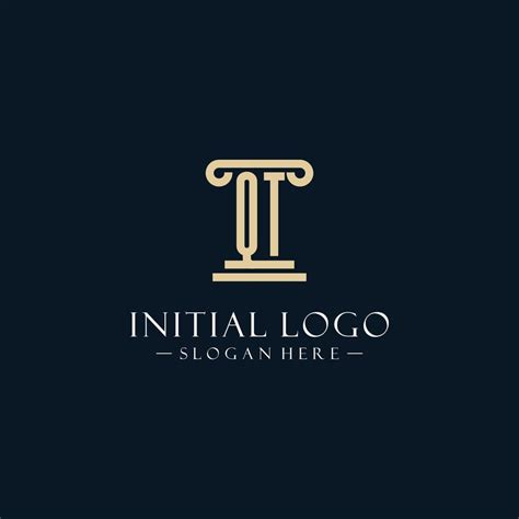 QT Initial Monogram Logos With Pillar Shapes Style Vector Art At Vecteezy