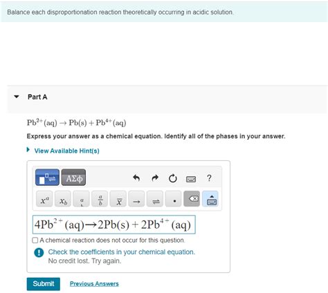 Balance Each Disproportionation Reaction