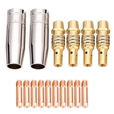 11pcs Durable Mig Welding Welder Torch Nozzles Tip Holder Contact Tips