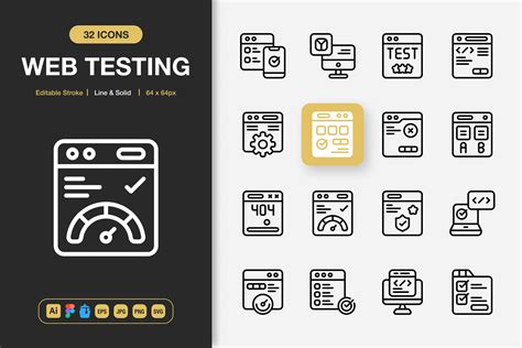 Web Testing Icons Graphic By Spacepixel Creative · Creative Fabrica