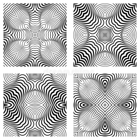 Vector Abstract Line Patterns Set Stock Vector Illustration Of