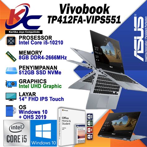 Kartika Komputer Asus Tp412fa Vips552 I5 G10 8gb 512gb
