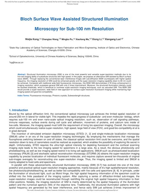 Pdf Bloch Surface Wave Assisted Structured Illumination Microscopy For Sub 100 Nm Resolution