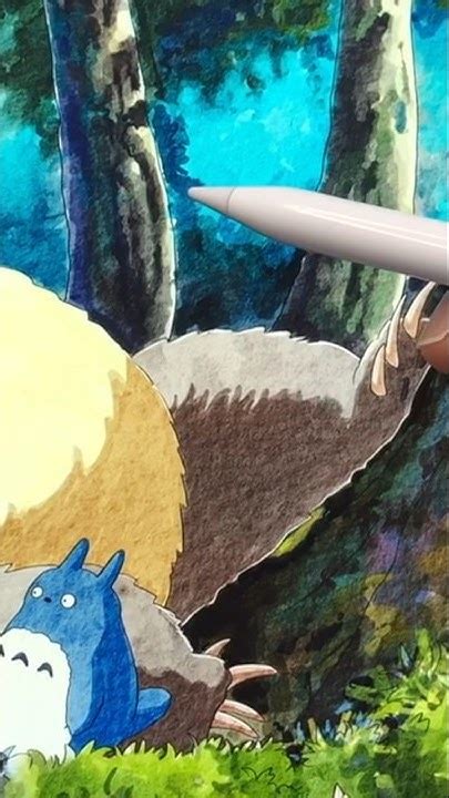 프로크리에이트 수채화 브러시로 그린 이웃집 토토로 프로크리에이트 수채화 Youtube