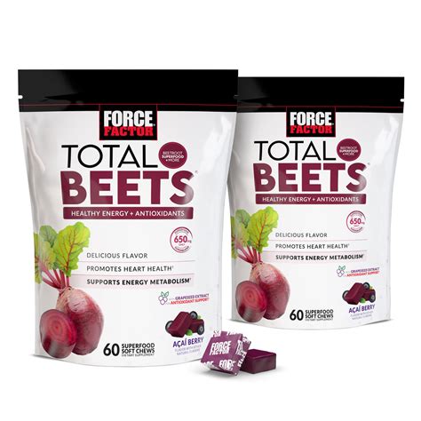 Force Factor Total Beets Soft Chews Heart Healthy Beetroot Energy 1