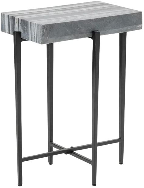 Crestview Collection Bailey Grey Accent Table With Black Base By Big