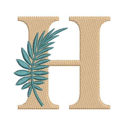 Matriz De Bordado Alfabeto Ramos Letra H Produtos Elo