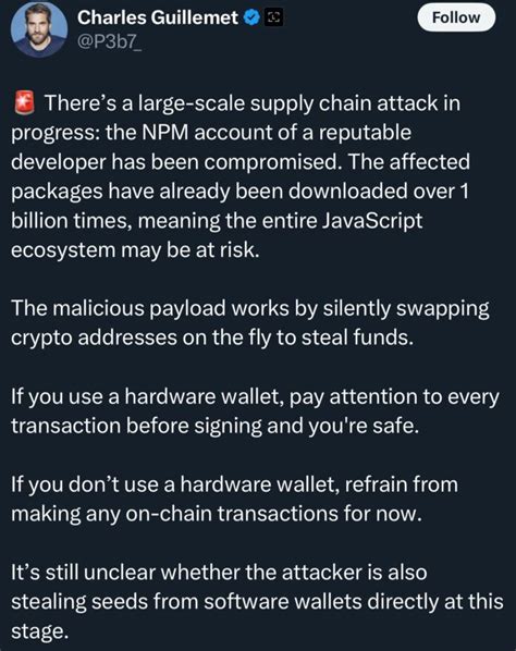 Ledger Cto Warns Crypto Users At Risk From Billion Download Npm Hack The Coin Republic