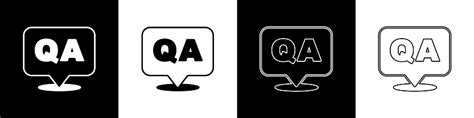 흑백 배경에서 격리된 질문 및 답변 아이콘으로 음성 거품을 설정합니다 Q 및 기호 Faq 기호 채팅 음성 거품 및 차트 벡터 0명에 대한 스톡 벡터 아트 및 기타 이미지