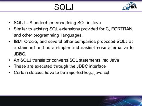 Sql Embedded Sql Dynamic Sql And Sqlj Pptx Sql Embedded Sql Dynamic Sql And Sqlj Pptx