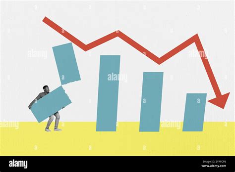 Collage Young Man Charts Statistics Dynamic Arrow Regression Falling