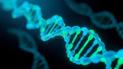 Dynamic Dna Helix Glowing Genetic Code Biotechnology And Life