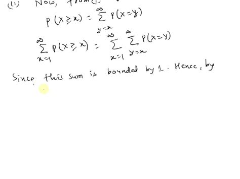 Solved Exercise 2 Tail Sum Formula For Expectation Let X Be A Random Variable Taking Values