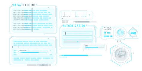 Data Decoding Program Screen With Authorization Vector Image