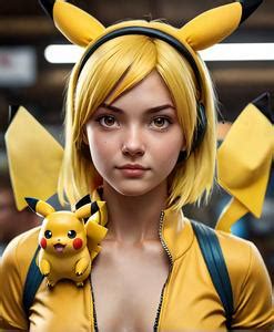 Pikachu Costume Woman Face Swap Id
