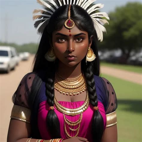 Ai Image Creator Dark Skin Indian Big High Woman