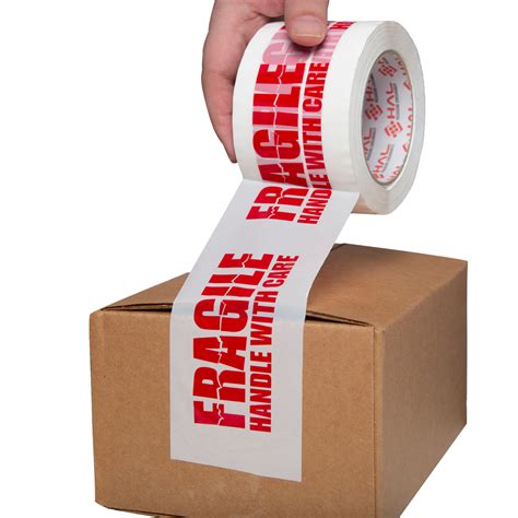 Printed Tape With Fragile Warning Message For Packaging And Shipping Technopack Corporation