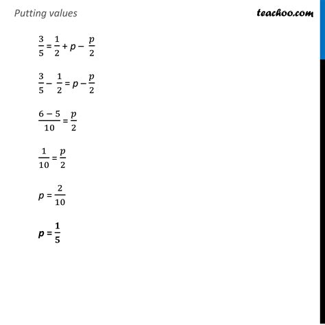 Ex 13 2 7 If P A 1 2 P Aub 3 5 P B P Find P