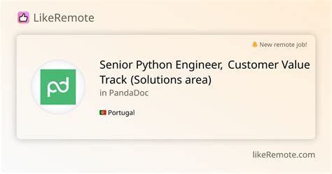 📩 senior python engineer customer value track solutions area at 🏢