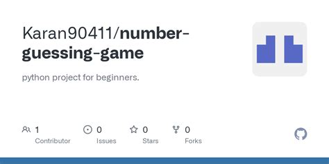 Github Karan90411number Guessing Game Python Project For Beginners