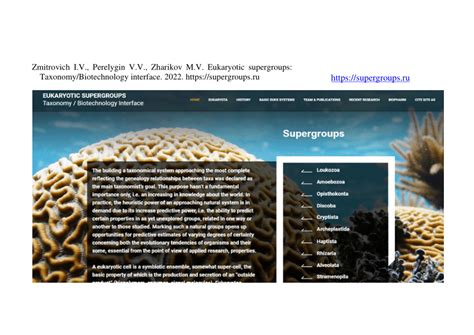 Pdf Eukaryotic Supergroups Taxonomybiotechnology Interface