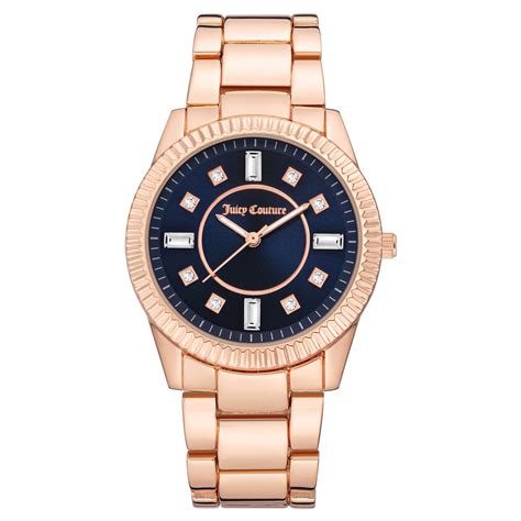 Juicy Couture Rose Gold Band Navy Dial Womens Watch Jc1360nvrg The