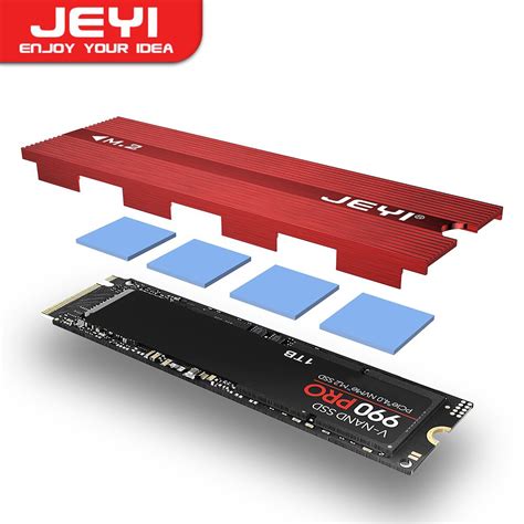 JEYI M.2 SSD Heatsink 2280, алюминиевый двусторонний тепловой радиатор ...