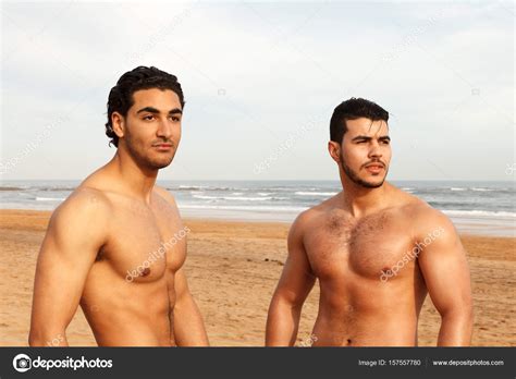 Two Handsome Shirtless Men Stock Photo Nataly Nete