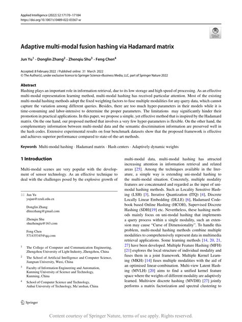 Adaptive Multi Modal Fusion Hashing Via Hadamard Matrix