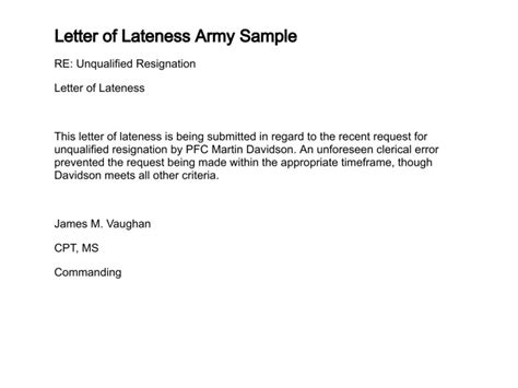Letter Of Lateness