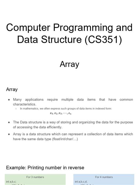 5 Array 1 Pdf Integer Computer Science Computer Programming