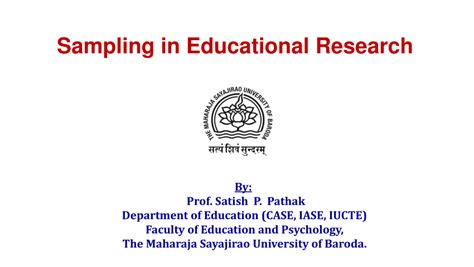 PDF Sampling In Educational Research