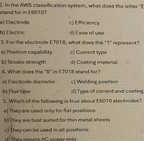 2 In The Aws Classification System What Studyx