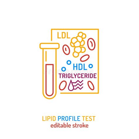 Lipid Profile Test Icon Outline Pictogram With Cholesterol Components Stock Illustration