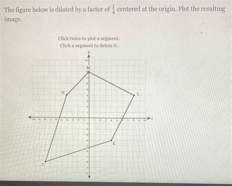 Solved The Figure Below Is Dilated By A Factor Of 14 Centered At The