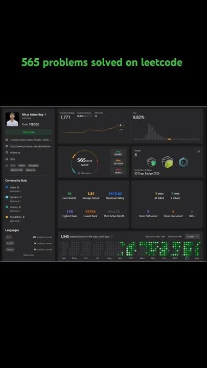565 Problems Solved On Leetcode 44days Potd Streak Leetcode