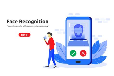 Face Recognition Technology Concept Modern Flat Design 251699 Vector
