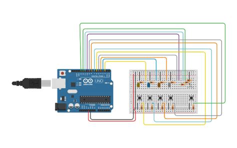 Circuit Design Sequence Lumineuse Tinkercad