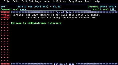 TSO ISPF Tutorial View Edit Options In Dataset Cadcobol Br