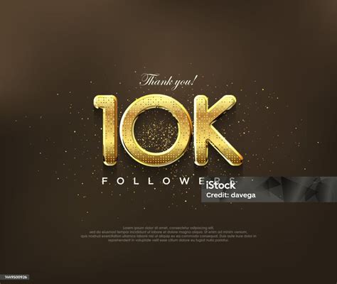 10k 팔로워 벡터 인사말 배너 디자인 소셜 미디어 게시물 포스터에 대한 황금 디자인 소셜 미디어 팔로워에 대한 스톡 벡터 아트 및 기타 이미지 소셜 미디어 팔로워