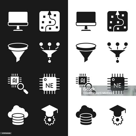 Set Funnel Or Filter Computer Monitor Neural Network Processor Cpu