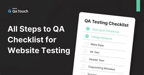 all steps to qa checklist for website testing qa touch