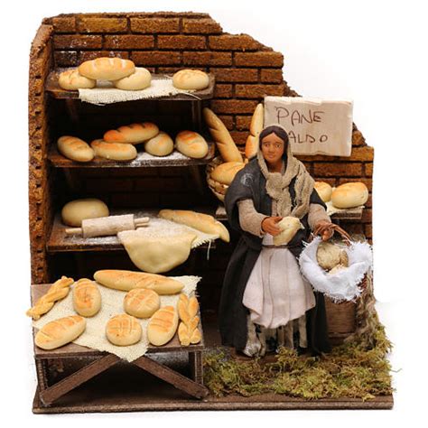 Bread Shop With Moving Figurine 12 Cm Neapolitan Nativity Online