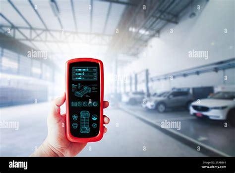 Ev Electric Vehicle Checking Tools In A Technician Hand For Electric