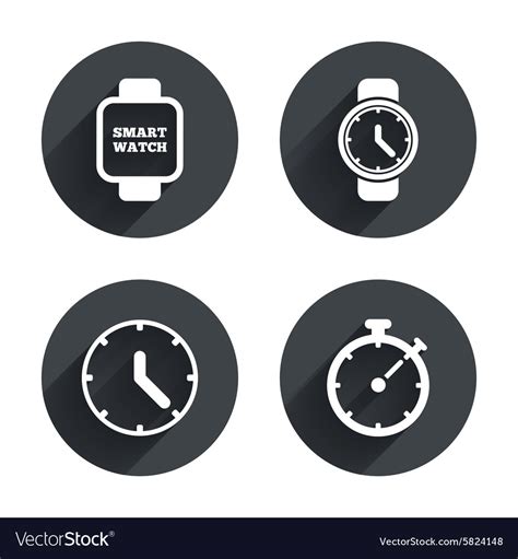 Smart Watch Mechanical Clock Time And Timer Vector Image