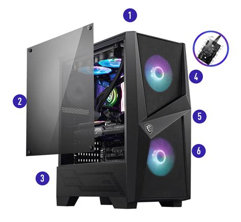 Msi Mag Forge R Mid Tower Gaming Case Black Mag Forge R Ccl