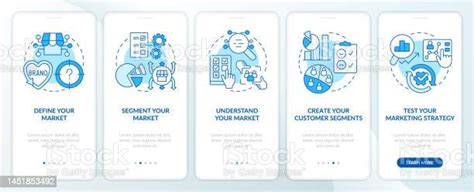 Get Started With Segmentation Blue Onboarding Mobile App Screen Stock Illustration Download