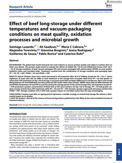 Effect Of Beef Long Storage Under Different Temperatures And Vacuum
