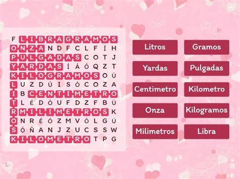Sopa De Letras Con Unidades De Medida Wordsearch